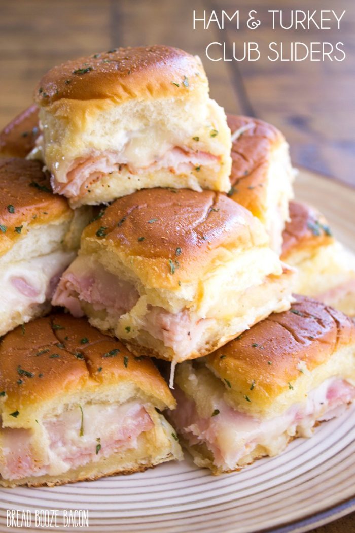 Ham & Turkey Club Sliders with Video • Bread Booze Bacon
